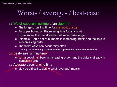 Summary Of Algo Analysis Slide 1 Algorithm Complexity Bounds Are