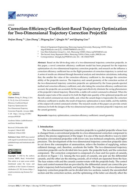 Pdf Correction Efficiency Coefficient Based Trajectory Optimization