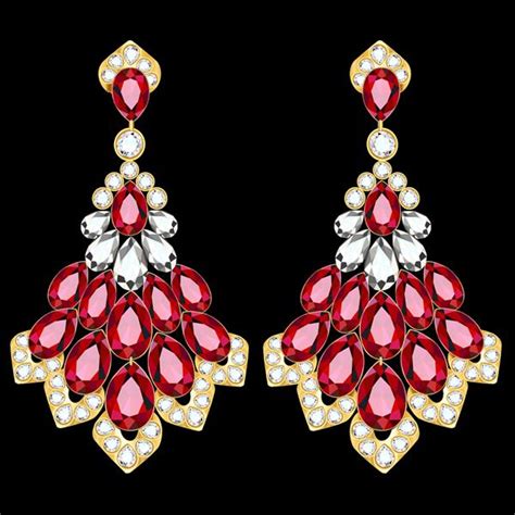 گوشواره طلا زنانه زیبا با سنگ های قیمتی هدیه جواهرات 1565506