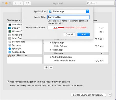 Mac Os Catalina Move To Bin Shortcut Super User