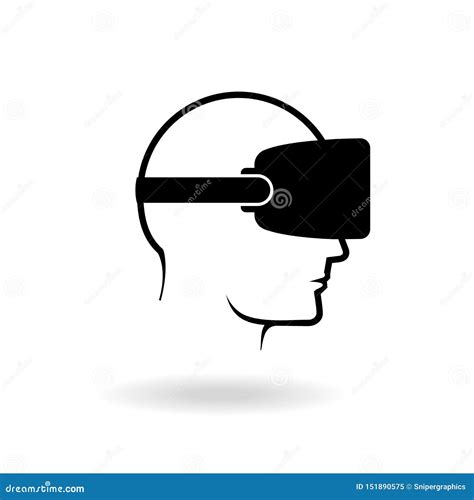 Side View Of Person Wearing Vr Glasses Stock Vector Illustration Of