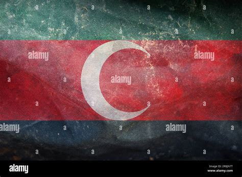 Retro Flag Of Nilo Saharan Peoples Fur People With Grunge Texture Flag