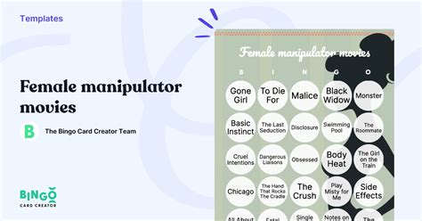 Female Manipulator Movies Bingo Printable And Customizable Bingo Card