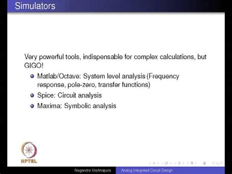 Free Video Analog Ic Design From Nptel Class Central