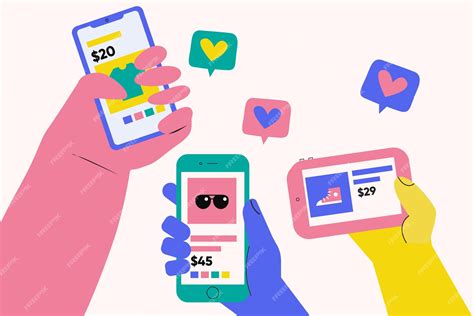 소셜 미디어 마케팅 휴대 전화 개념 무료 벡터