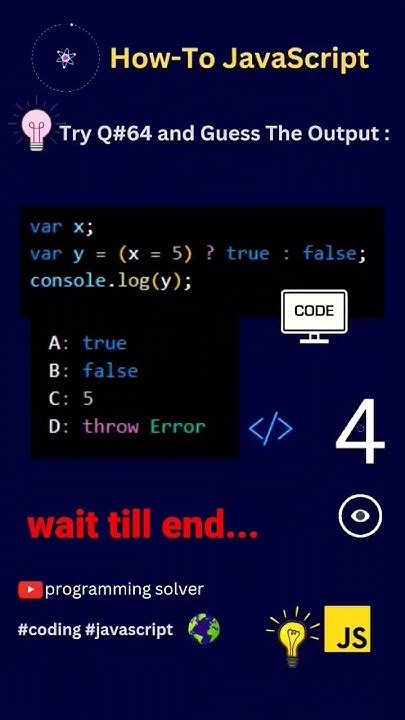 How To Code Javascript Q64 Try Solve And Guess The Output Shorts Coding Programming