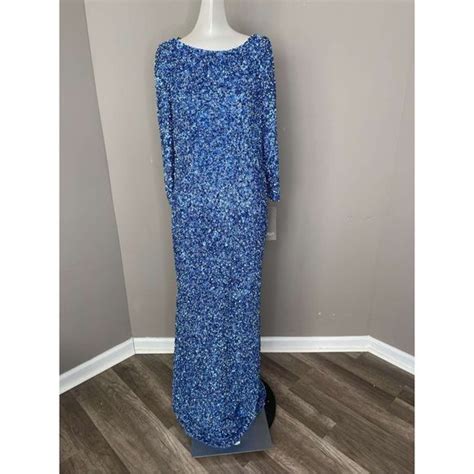 Theia Dresses Theia Threequarter Sleeve Sequin Sheath Gown Poshmark