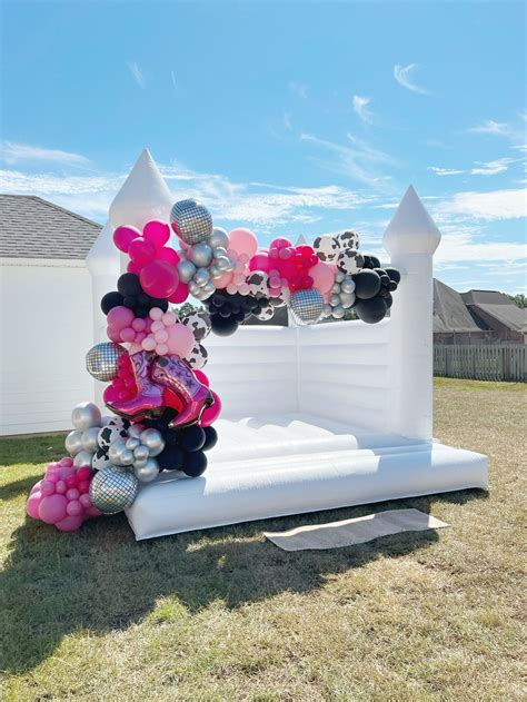 Disco Cowgirl Themed Birthday Party Space Walk Balloon Decor White