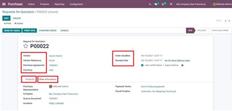 How To Create Request For Quotation In Odoo Purchase
