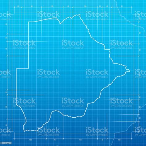 Botswana Carte Sur Fond De Plan De Projet Vecteurs Libres De Droits Et