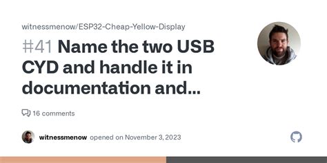 Name The Two Usb Cyd And Handle It In Documentation And Examples