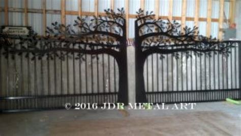 Driveway Gates Kansas Oak Tree Theme By Jdr Metal Art Custom
