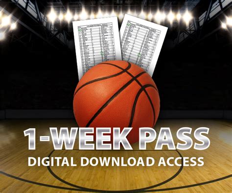 Basketball 1 Week Pass Printable Parlay Cards