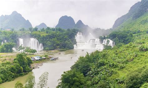 气势磅礴的德天瀑布 归春河 德天瀑布 汤岛 新浪新闻