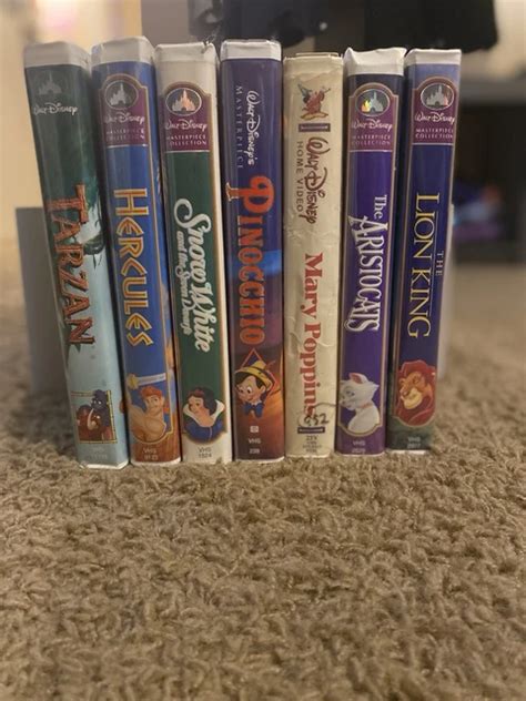 Rare Lot Of 7 Walt Disney Masterpiece Collection Vhs Movies £18575