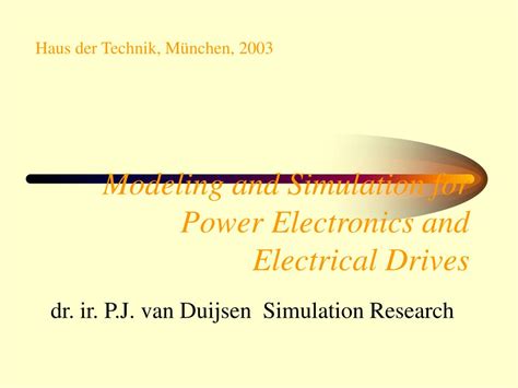 PPT Modeling And Simulation For Power Electronics And Electrical Drives PowerPoint