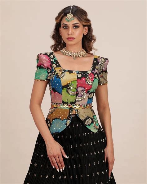 🌷 Launching Real Diamond Work And Kalamkari Design Crop Top With