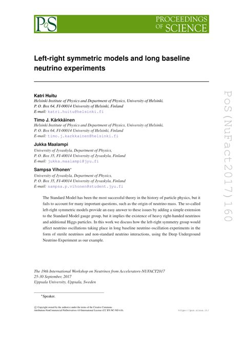Pdf Left Right Symmetric Models And Long Baseline Neutrino Experiments