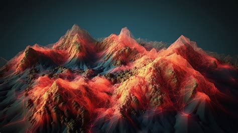 Low Poly Topographic Terrain With Yellow Beach Rocks In D Rendering Background Rock Mountain
