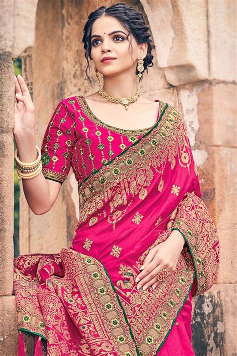 Wedding Shop Ruby Pink Silk Embroidered Saree Sarv144139