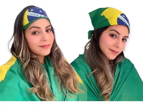 Kit Bandana Lenço Bandeira Do Brasil Torcedor Copa Do Mund MercadoLivre