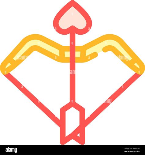 Cupid Bow Arrow Color Icon Vector Illustration Stock Vector Image And Art