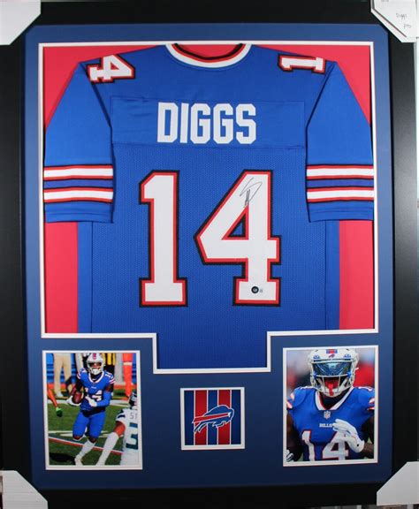 Stefon Diggs Buffalo Bills Blue Tower Signed Autographed Framed Jersey