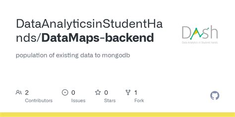 GitHub DataAnalyticsinbabeHands DataMaps Backend Population Of Existing Data To Mongodb