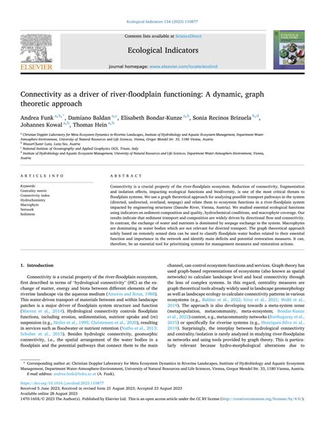Pdf Connectivity As A Driver Of River Floodplain Functioning A