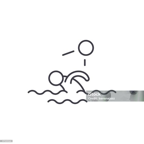 Ilustración De Concepto De Icono De Línea De Natación Vector Ilustración Linear Símbolo Signo De