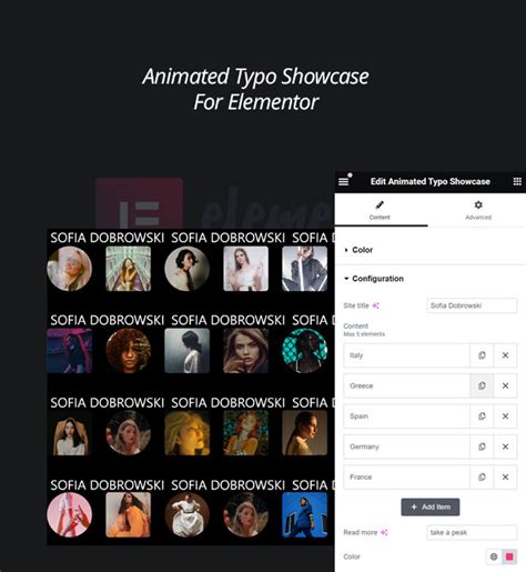 Animated Typo Showcase For Elementor