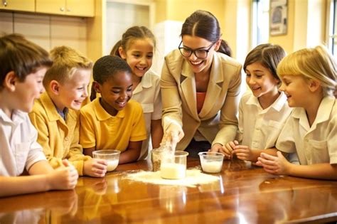 Exciting Science Experiment Scene A Lively Class Premium Ai Generated