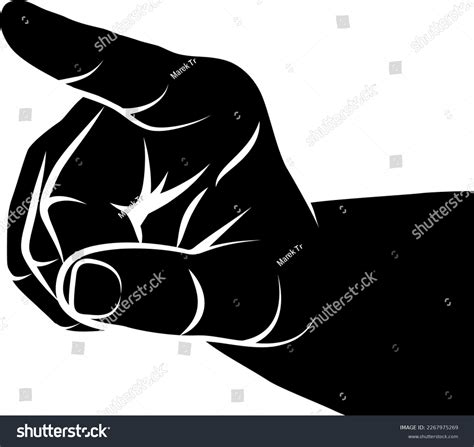 Hand Pointing Finger Silhouette Vector Illustration Stock Vector