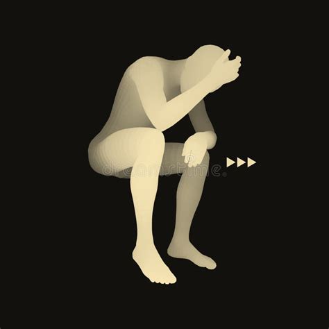 3d Man Thinks Of A Problem Stock Illustration Illustration Of