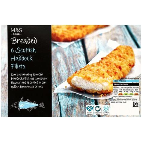 Mands Scottish 6 Breaded Haddock Fillets Frozen Ocado