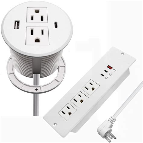 45w Recessed Power Strip Usb C Flush Mount Desk Power