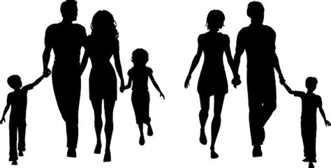 Siluetas De La Familia Feliz Vector Siluetas De La Familia Feliz 160768