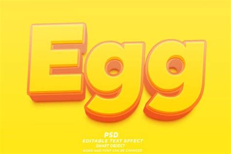 Egg Psd 3d Editable Text Effect Graphic By Truevector · Creative Fabrica