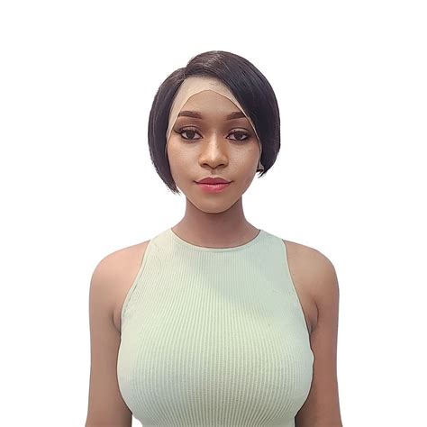 Brazilianperuvian Virgin Hair Short Pixie Cut Razor Cut Lace T Frontal