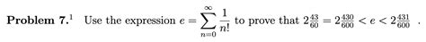Solved Problem Use The Expression E N N To Prove Chegg