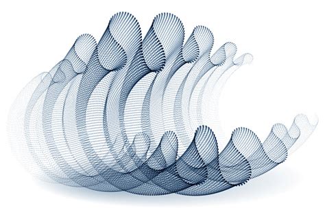 흐르는 입자의 물결 추상 벡터 배경 부드러운 곡선 모양 점 바람에 투명 명주 그물 직물 3d 모양 의 점 혼합 메쉬 편안한 고요한 벽지 활력에 대한 스톡 벡터 아트 및 기타