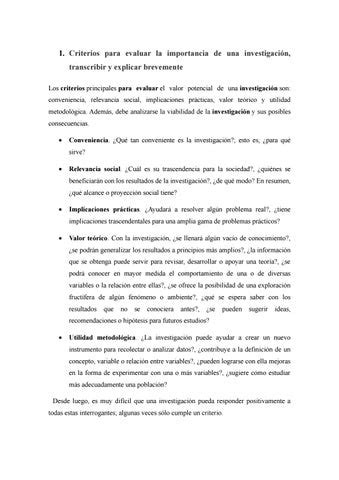 Criterios Para Evaluar La Importancia De Una Investigaci N By Series