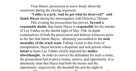 Prosecution Closing Argument Pdf DocDroid