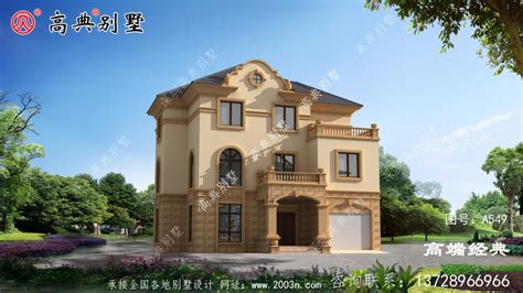 农村自建房实用型户型之一外带车库别墅图片大全