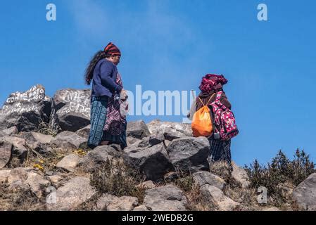 Mayan Worship Ceremony On Top Of Santa Maria Volcano Quetzaltenango