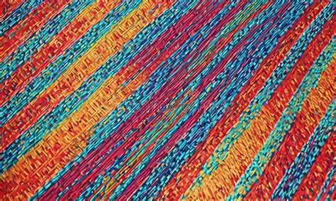 Close Up View Vibrant Multicolored Abstract Pattern Featuring Diagonal Stripes In Red Orange