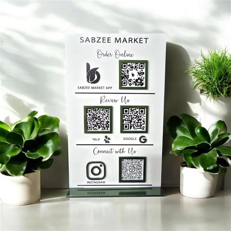 Custom Acrylic QR Code Display Stand Elegant Business Sign For Tradeshows Reviews Payment