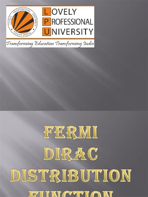 Fermi Dirac Distribution Function Pdf