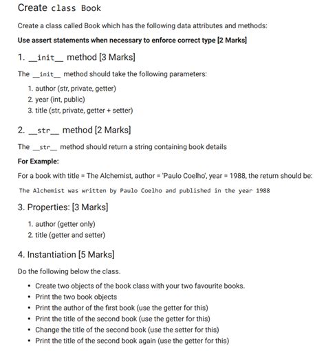 Solved Create Class Book Create A Class Called Book Which