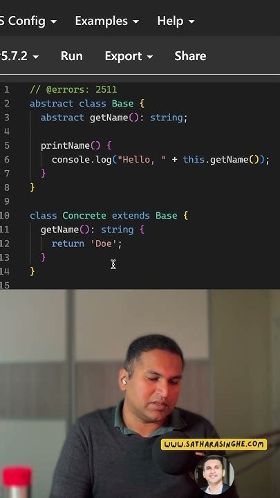 Abstract Class Coding Typescript Learningtypescript Youtube